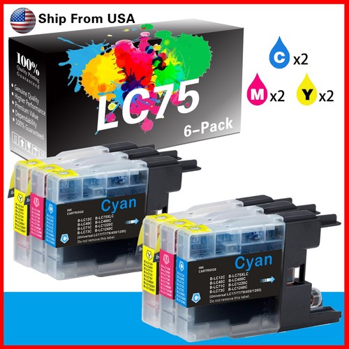 6PK LC75 LC75XXL Ink Cartridge for MFC J825DW Printer | eBay