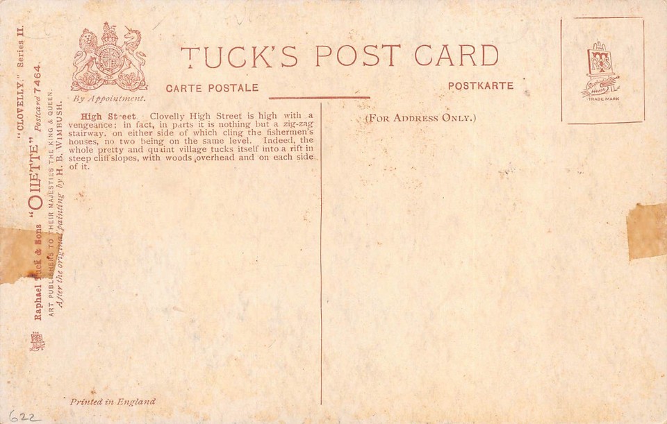 Clovelly High Street Tucks 7464 Oilette Postcard (B293) | eBay UK