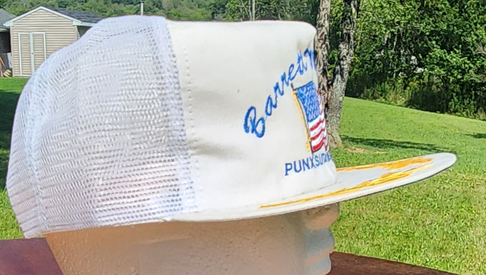 Barrett Machine White Trucker Hat Mesh Back Snapback Adjustable ...