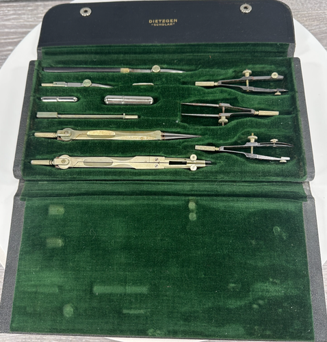 VTG 1950's Dietzgen Precision Drawing 11 Piece Instruments Drafting Set ...