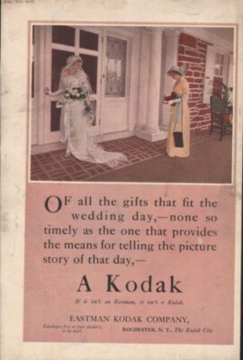 1914 EASTMAN KODAK CAMERA WEDDING MARRIAGE BRIDE FOLDING PHOTOGRAPHY AD ...