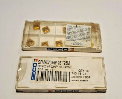 SPMX 0703AP -75 T25M SECO ** 10 INSERTS *** FACTORY PACK ** | eBay
