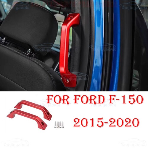 For Ford F-150 2015-2020 Aluminum Red Inner Rear Seat B-Pillar Grab ...