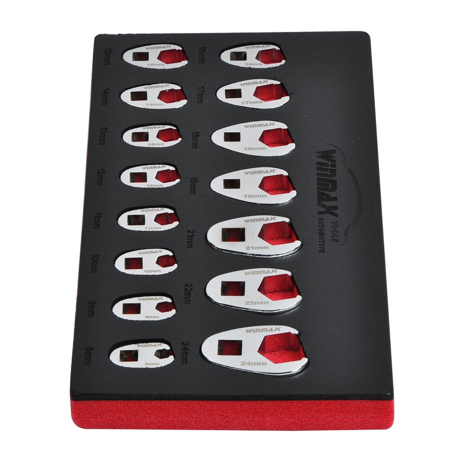 Crowfoot Wrench Set 1/2" & 3/8" Drive, Flare Nut Metric Crows Foot 8 ...
