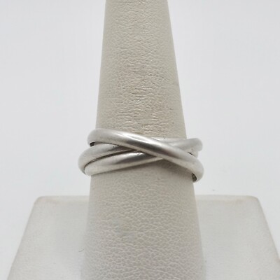 Taxco Mexico Sterling Silver Rolling Trinity Wedding Band Ring ...