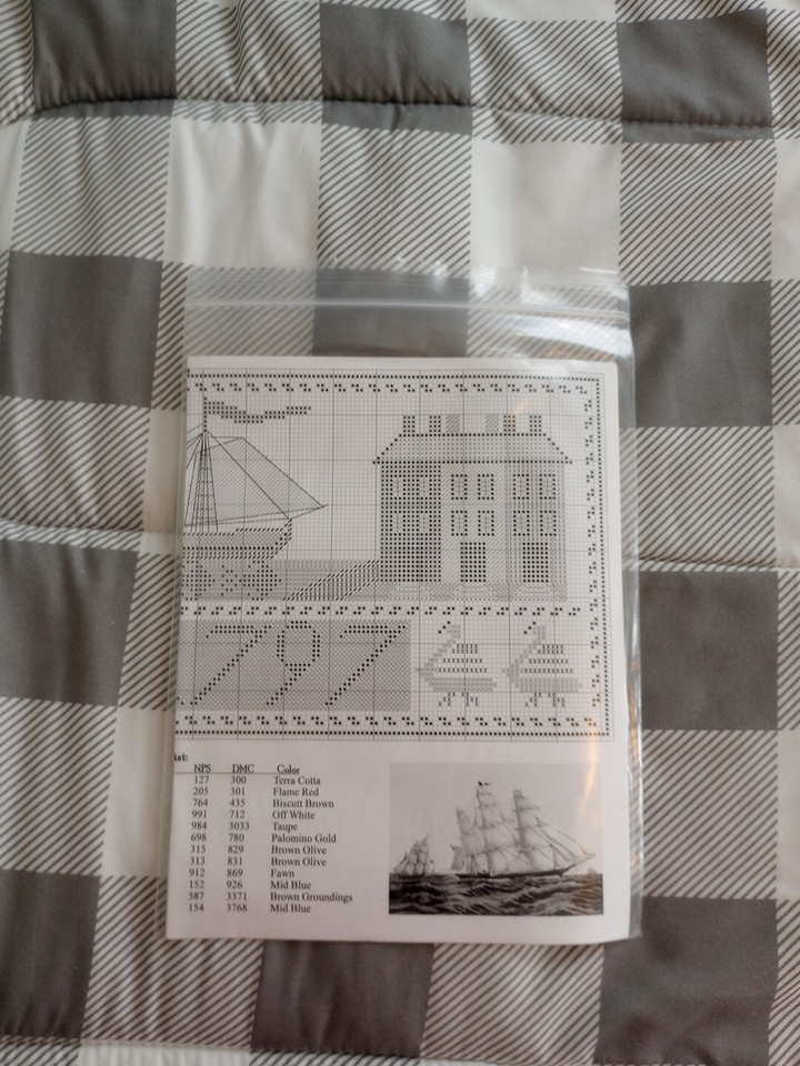 1797 Ship Sampler Cross Stitch chart by Carriage House Samplings | eBay