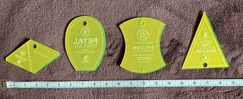 Lot of 4 templates-small wedge, small apple core, mini rhombus, medium ...