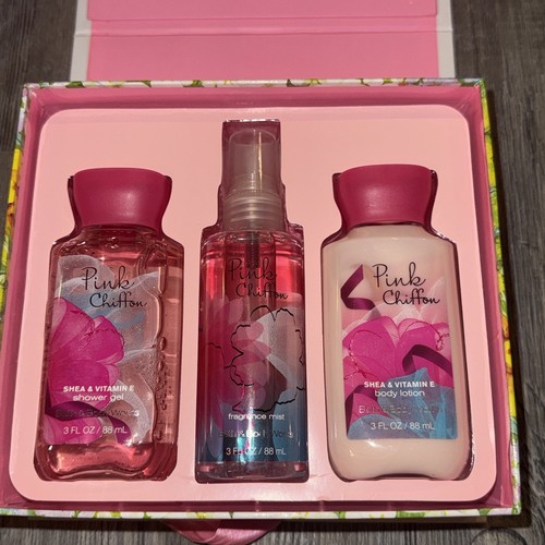Bath & Body Works Pink Chiffon Gift Set Lotion Gel Cream Boxed | eBay