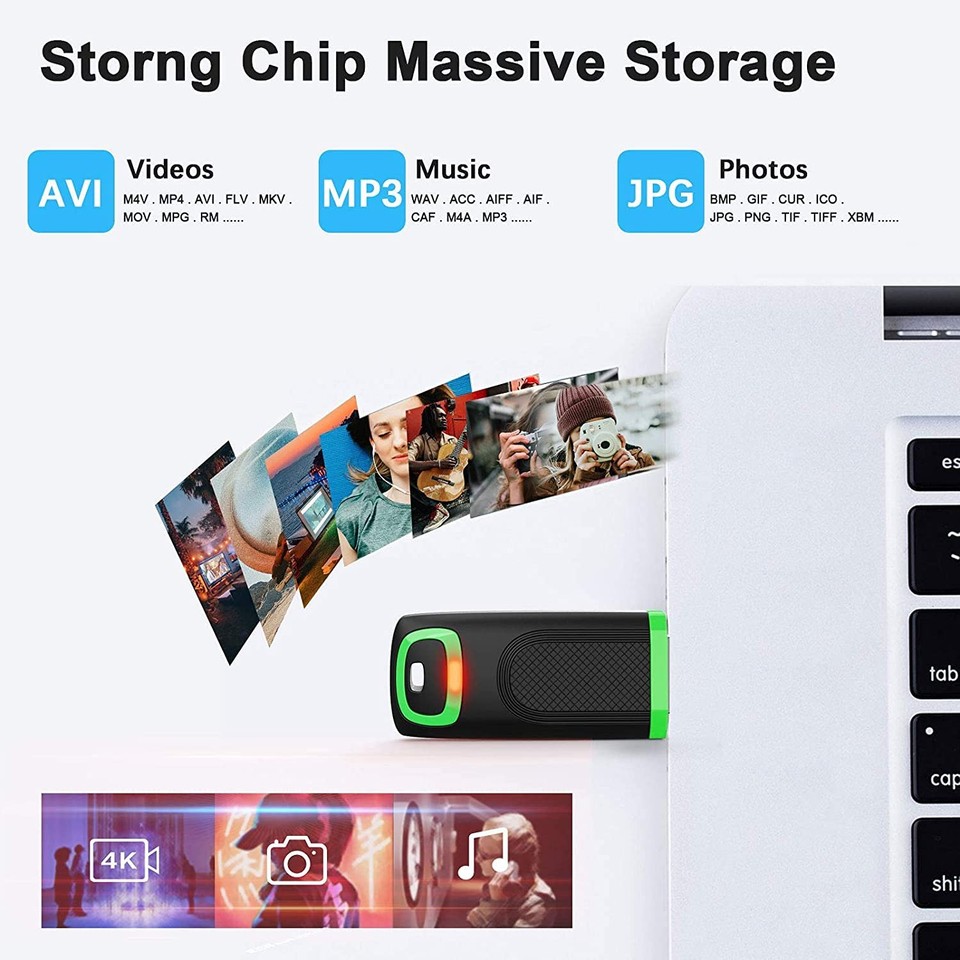 Kexin 128GB USB 3.0 Flash Drive Mini Data Storage Stick – Black/Green ...