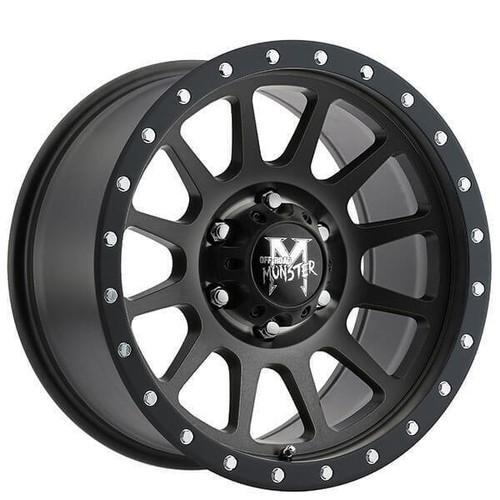 17x9" Off Road Monster Wheels M10 Matte Black Rims (5 pcs) | eBay