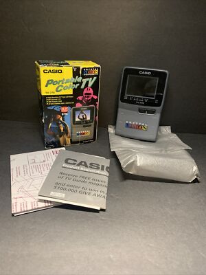 VTG Casio Portable Color TV Battery Operated Handheld TV-770 Box Manual ...