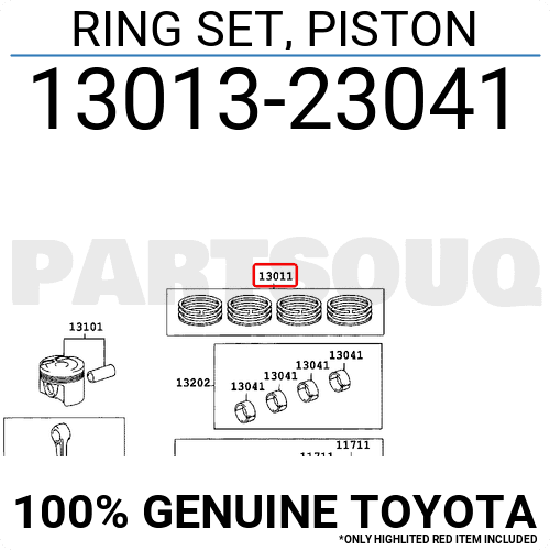 1301323041 Genuine Toyota RING SET, PISTON 13013-23041 | eBay