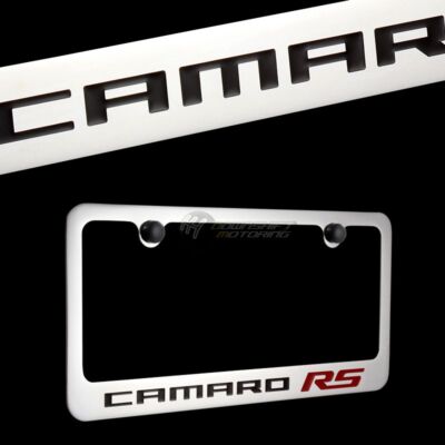 NEW CHEVROLET CAMARO RS Chrome Brass Metal License Plate Frame with ...
