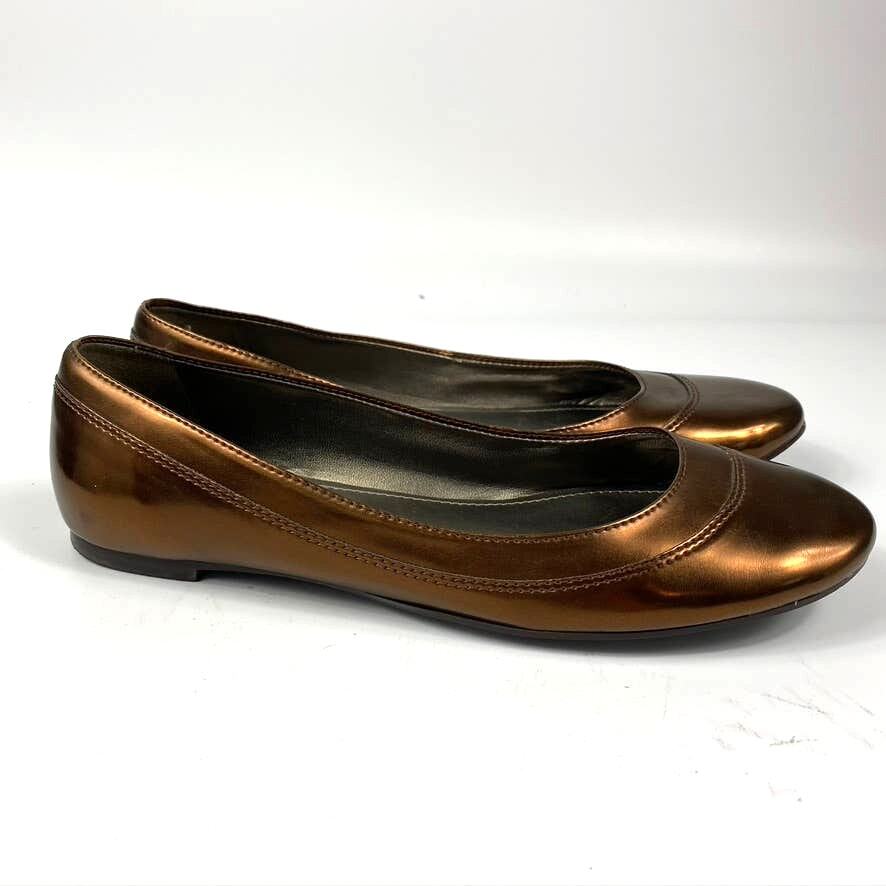Women's Gianni Bini Bronze Metallic Ballet Flats Brow… - Gem