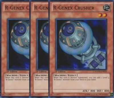Yugioh - R-Genex Crusher x 3 - 1st Edition Super Rare NM - Free Holo ...
