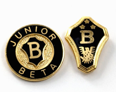 VTG National Beta Club & Junior Beta Member Lot of 2 Black Gold Tone ...