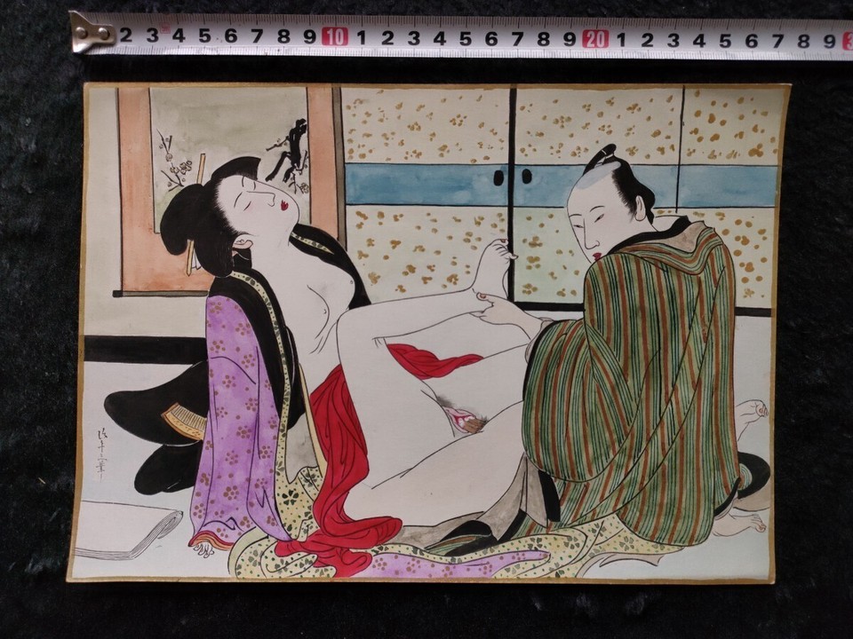 Ukiyo-E Shunga Genuine/Meiji period hand-painted shunga ukiyo-e erotic book | eBay