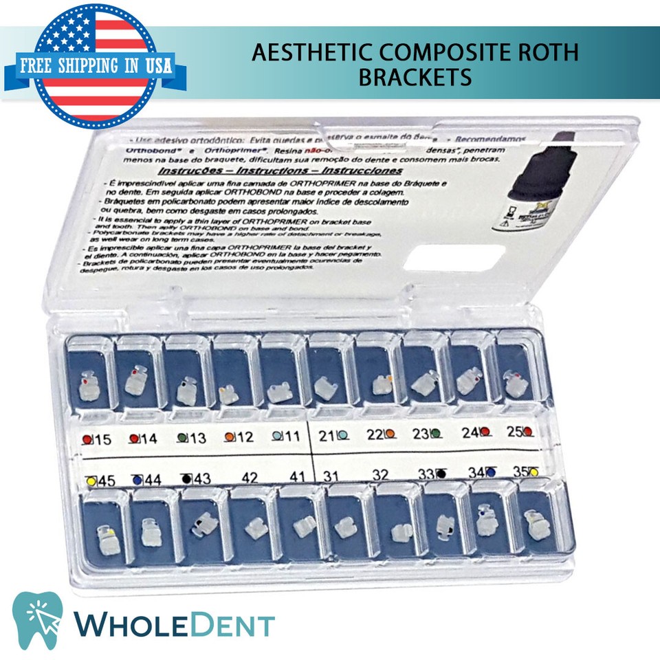 0rthodontic Dental Composite Aesthetic Brackets Braces Kit Roth Morelli ...