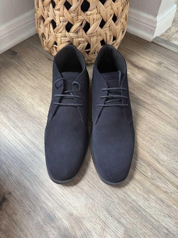 Massimo Dutti navy blue suede lace-up oxford boots Size 44(11) | eBay