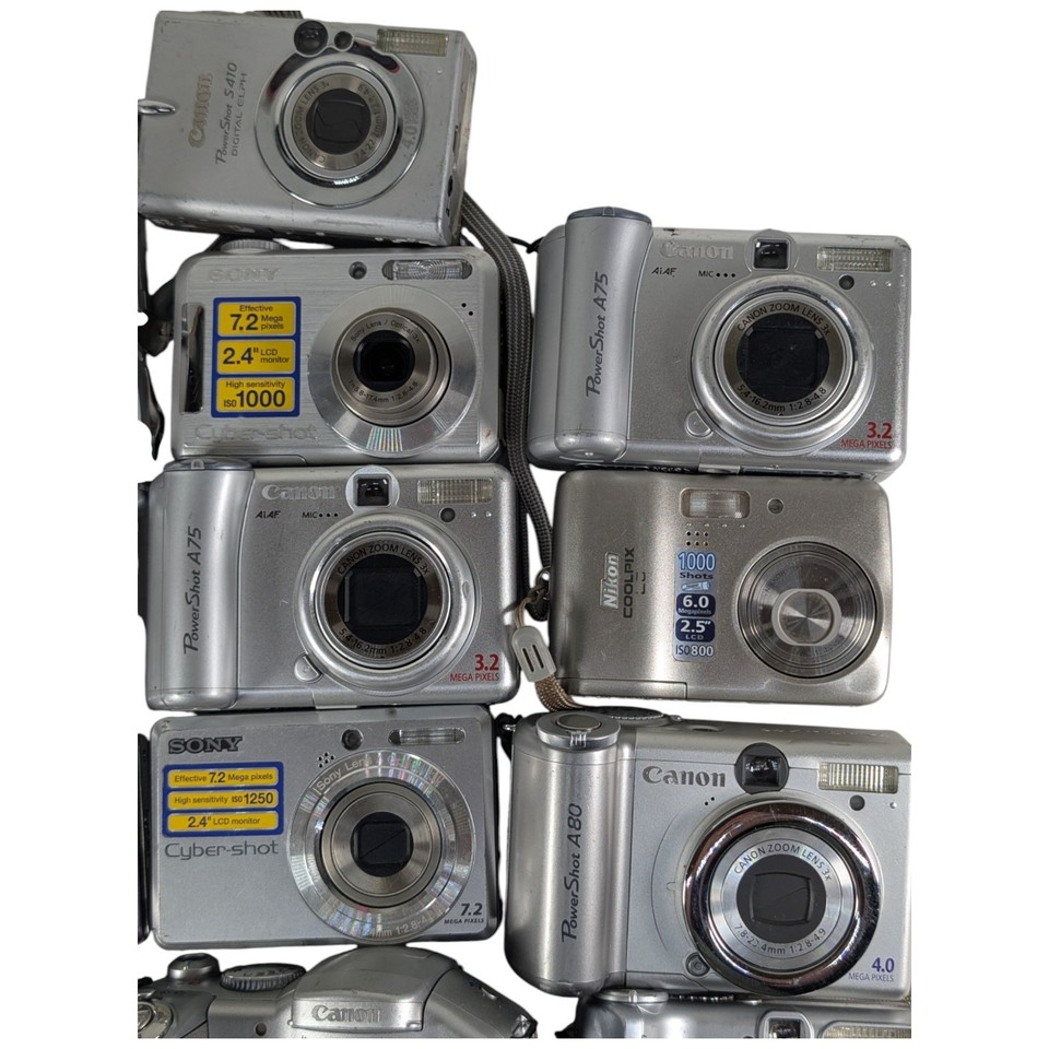 Digital Vintage Y2K Camera Lot 17 Sony Canon Nikon Olympus + More ...