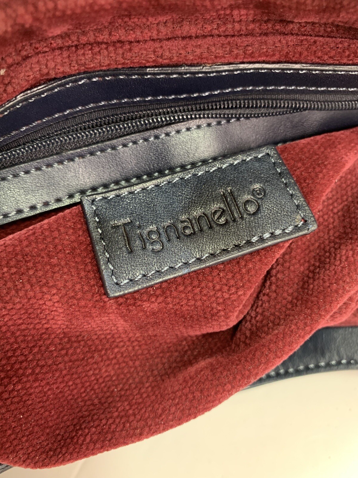 Tiganello Woman’s Leather Purse Navy Blue Stainless Italian Hardware ...
