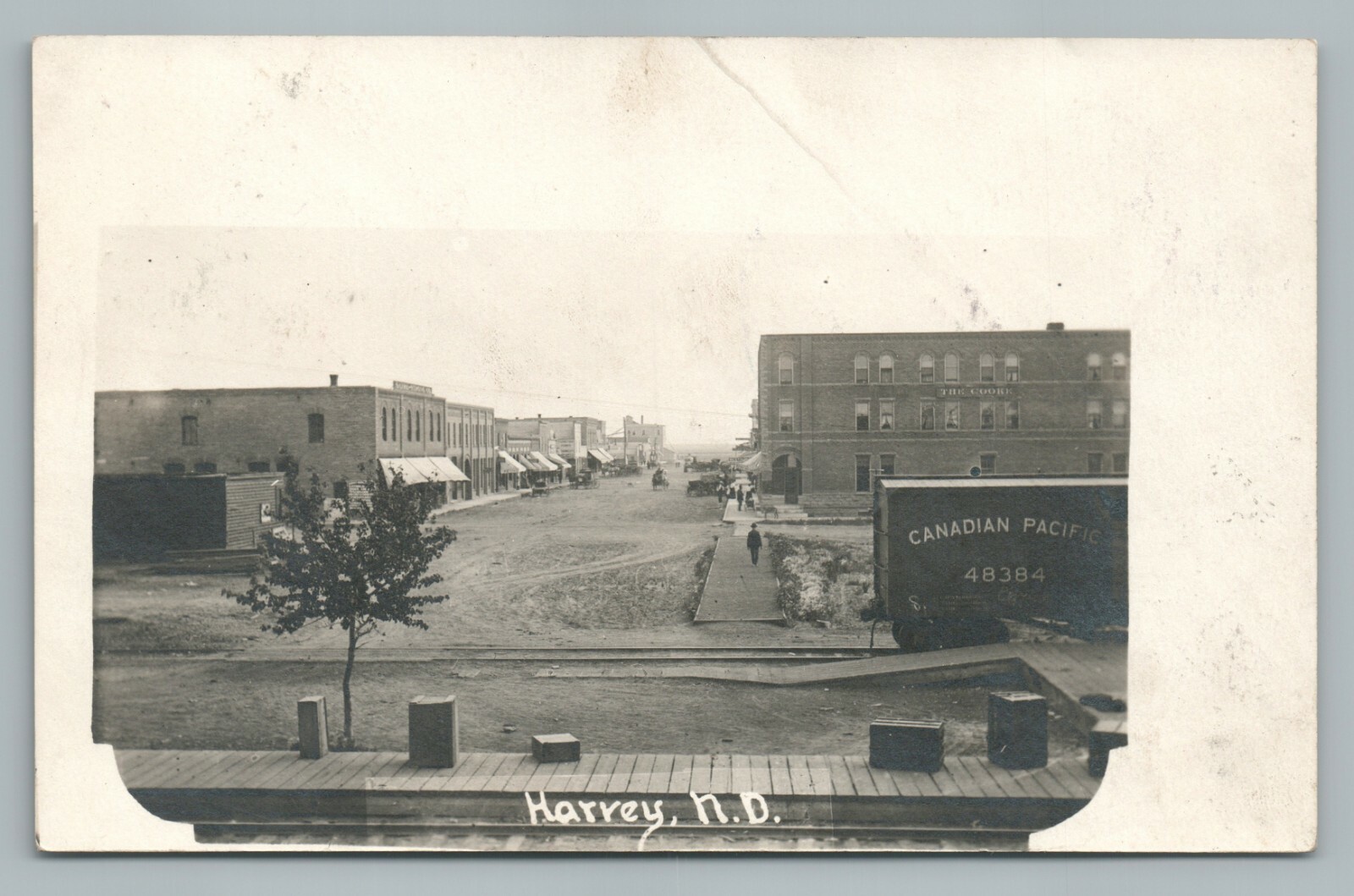 Harvey North Dakota RPPC Railroad Depot View—Antique Train Photo UDB ...