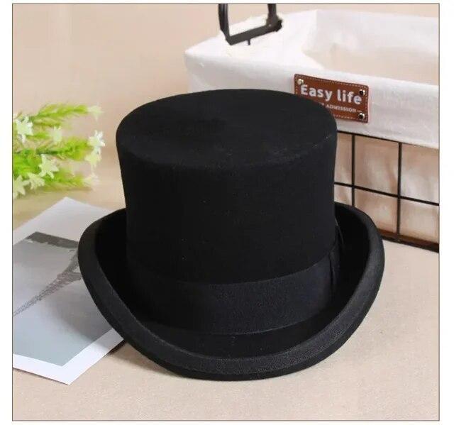 Vintage Wool Victorian Mad Hatter Top Magic Hat Gentlemen Performing | eBay