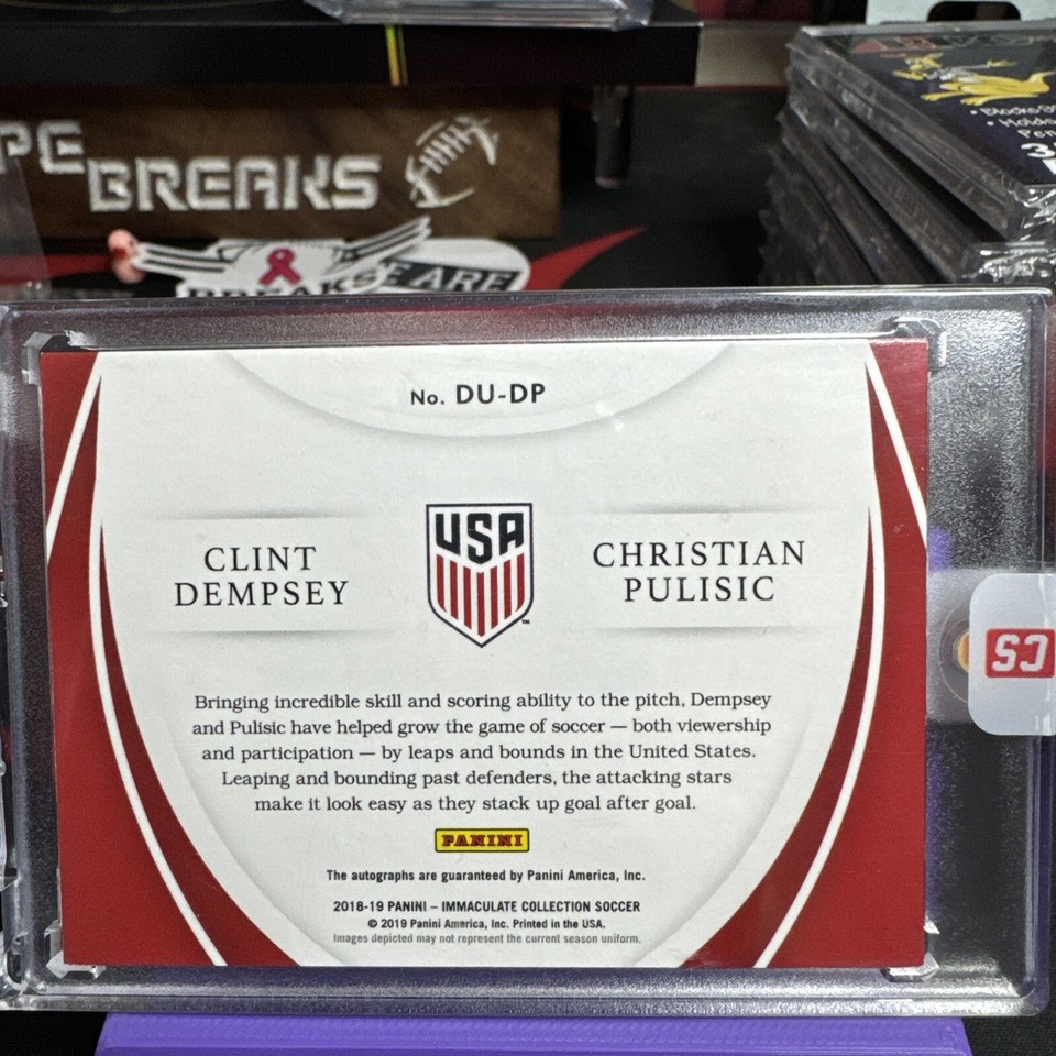 2018-2019 Immaculate Soccer Clint Dempsey and Christian Pulisic Dual ...