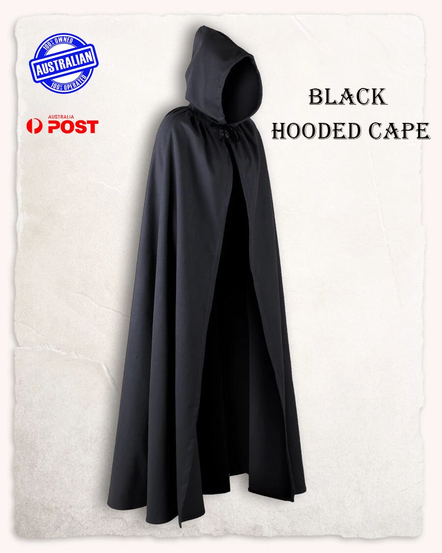 Black Hooded Cape Adult Costume