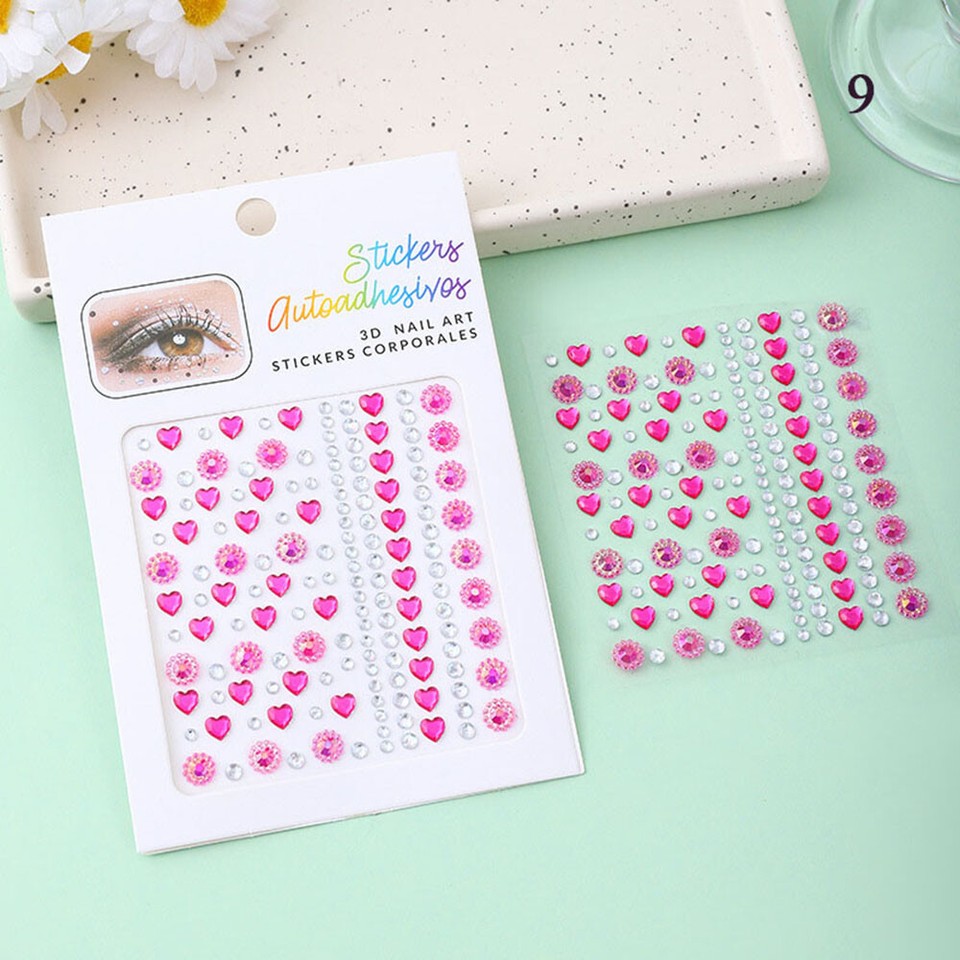 3D Diamond Face Jewels Nail Stickers Face Tattoo Eyeshadow Stickers DIY ...