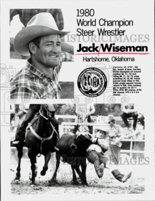 1980 Press Photo World Champion Steer Wrestler Jack Wiseman from ...