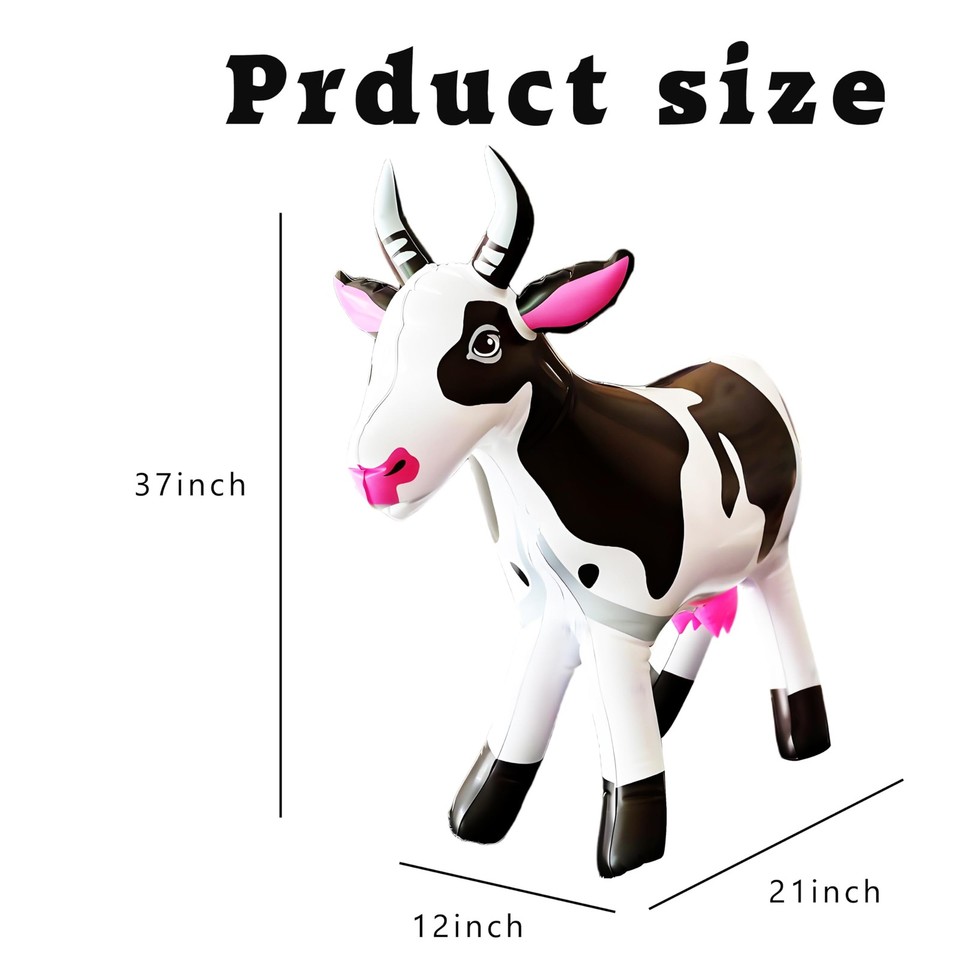 Inflatable Cow, 37 Farm Birthday Decorations, Family Kids Inflatable ...