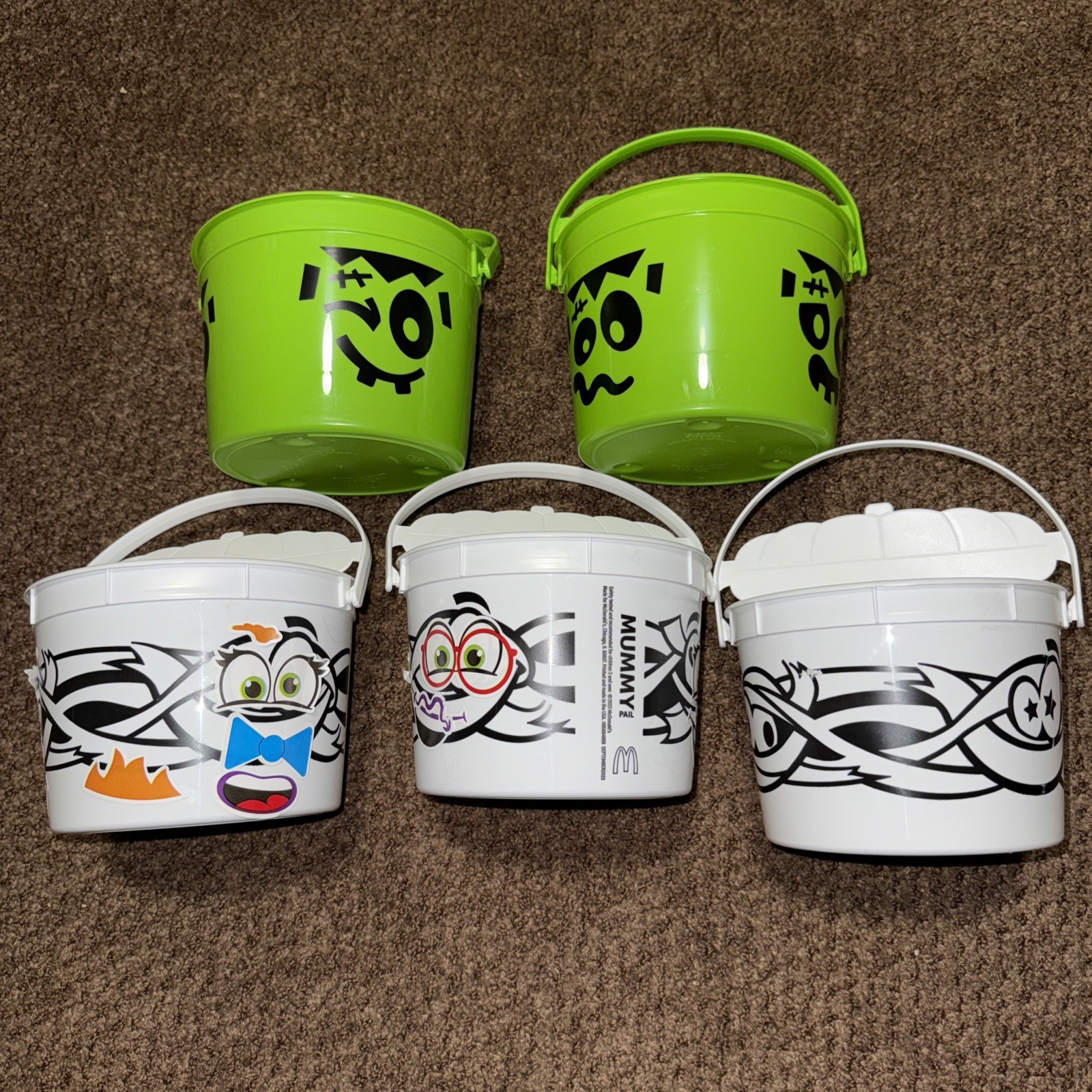 Lot Of 5 - McDonald's Halloween Bucket Pail Classic Boo Buckets Happy ...