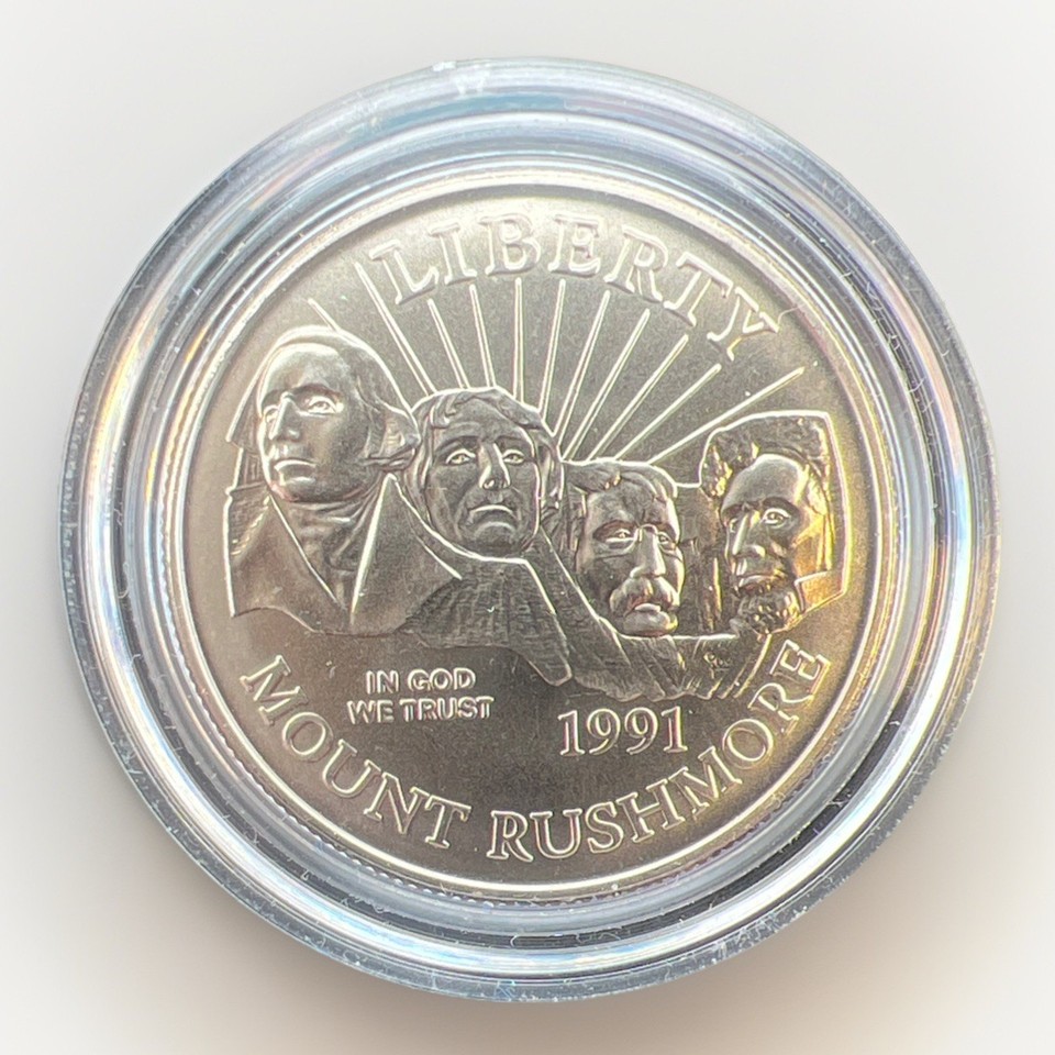 1991-D Mount Rushmore Bicentennial UNC Commemorative Half Dollar In ...