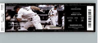 Houston Astros vs New York Yankees 5/28/2018 Full Ticket - Brett ...