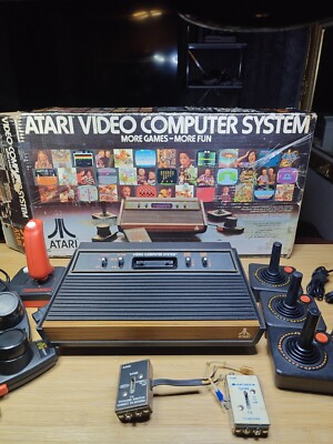 Atari CX-2600A console Sunnyvale with joysticks W/Box | For Parts | eBay