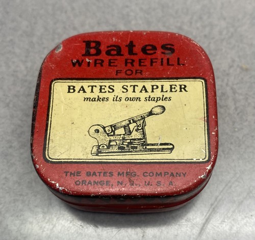 Vintage Bates Stapler Wire Refill Empty Tin Desktop Collectible | eBay