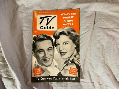 TV Guide August 22 1952 New York Edition Perry Como Dinah Shore Vintage ...