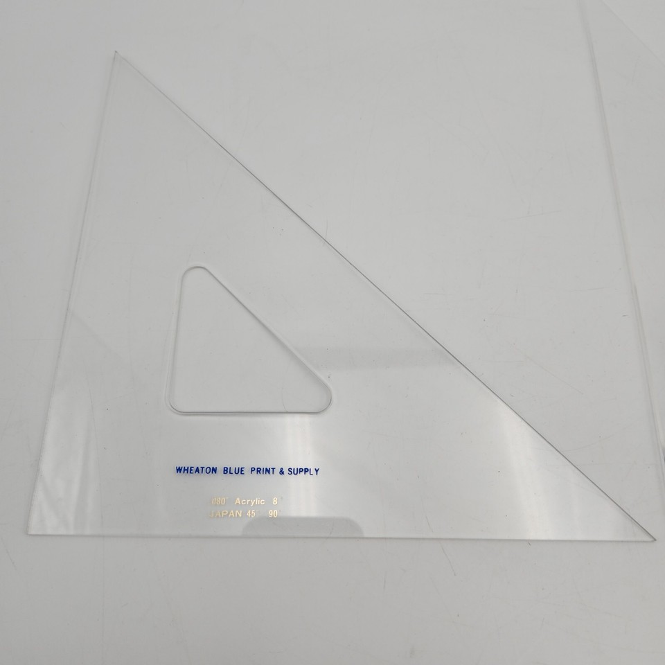 Vintage Acrylic Drafting Triangles 8 Inch 45/90 Degree, 10 Inch 30/60 ...