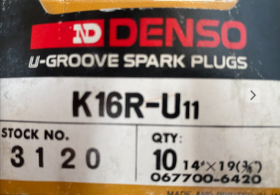 ND Denso U-Groove Spark Plugs (X10) - Made in Japan - Stock 3120 - K16R ...