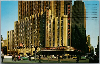 RCA Building Radio City Music Hall Street Action New York City Postcard ...