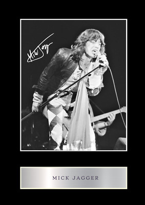 Mick Jagger pre-printed signature mounted photo display 10x8 inches #1 ...