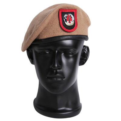 US ARMY SPECIAL OPERATIONS COMMAND AIRBORNE SAND COLOUR BERET INSIGNIA ...