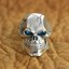 Handmade 925 Sterling Silver CZ Eyes Skull Ring Men Biker Punk Gothic ...