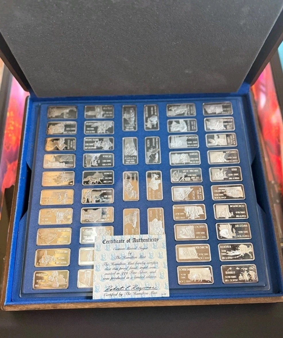 Hamilton Mint 50 Silver Ingot Set 999% 1 Troy ounce | eBay