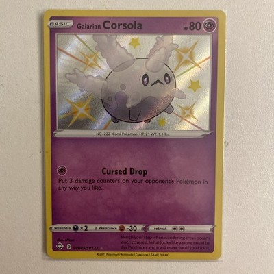 Pokémon TCG Shining Fates Galarian Corsola Holo Rare Card SV049/SV122 ...