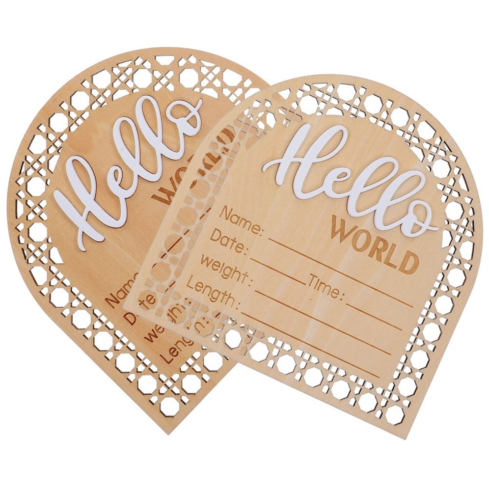 2 Pcs Baby Arrival Sign Nursery Name Birth Signs Announcement Props ...