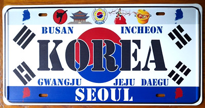 Korea License Plate Flag Decorative Novelty (30 x 15 cm) Sign Korean | eBay