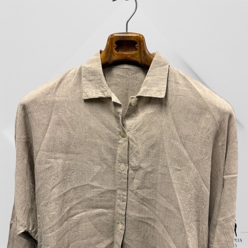 Alma Clothing Anja Shirt Pure Linen undyed unbleached Natural Flax S ...