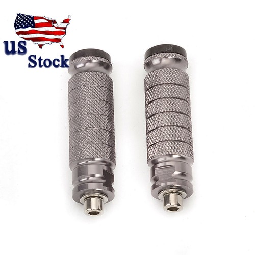 CNC Aluminum Motorcycle Gray Foot Pegs Rear set Footrest Racing Pedals ...